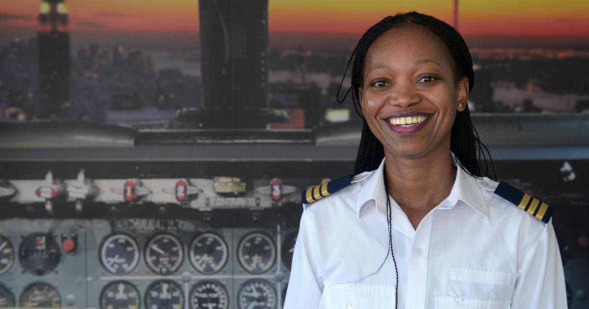 Female Pilot In Cockpit